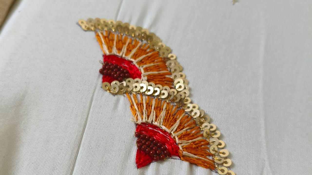 Designer aari work borderline for beginners|| Beautiful aari work ...