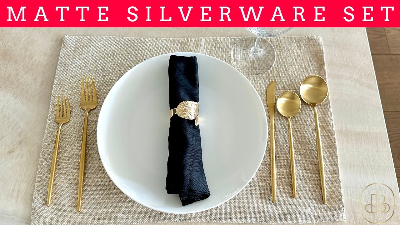 Delight In Every Meal With This Timelessly Chic Silverware Set. Matte Silverware Dining Set ...