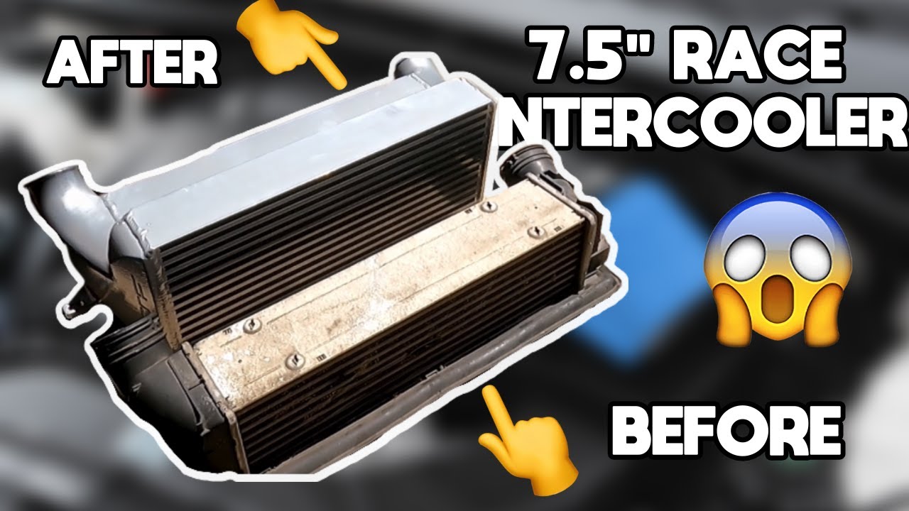 OVERKILL 7.5" VRSF INTERCOOLER INSTALL. and radiator replacement - YouTube