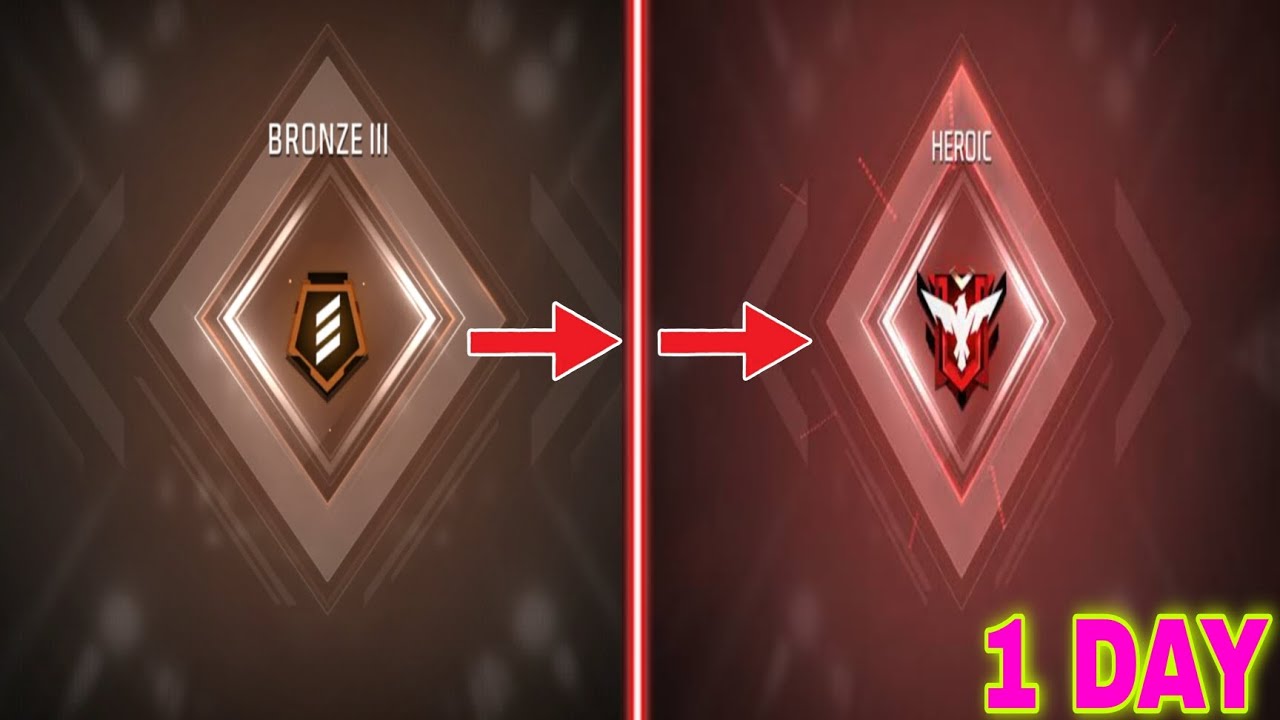 FREE FIRE CS-RANK BRONZE TO HEROIC JOURNEY JUST 1 DAY 😈 noob I'D 1 ...