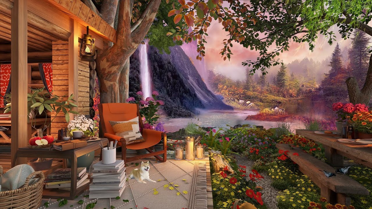 Beautiful Spring Waterfall view in Spring Day Ambience | Water and Bird ...