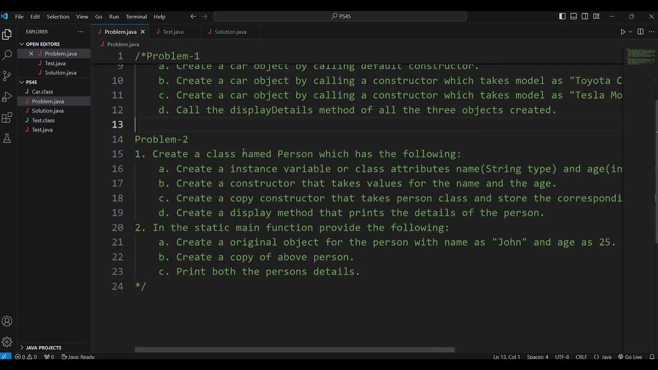 #Java #DailyLearning #Problemsolving 45 👉 Constructor Overloading and ...