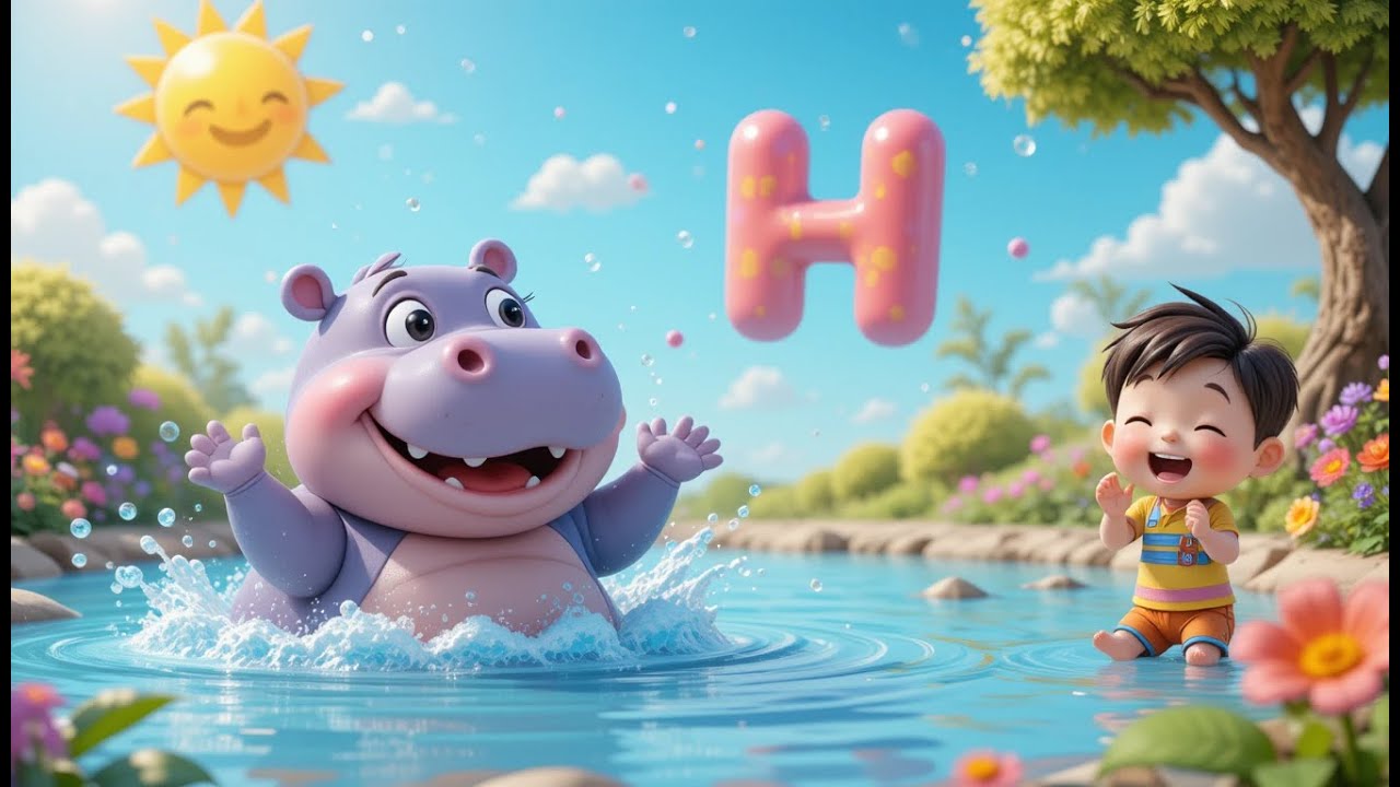 H Is for Hippo - ABC Song for Kids | Learn Alphabet with Animals ...