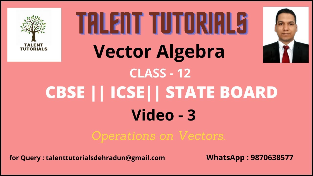 VECTOR ALGEBRA || CLASS 12 || #vectoralgebra || CBSE || ICSE || VIDEO ...