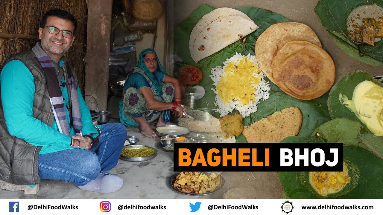 Traditional BAGHELI Village BHOJ Food I Indrahar ki Kadi + Rickmach ki ...