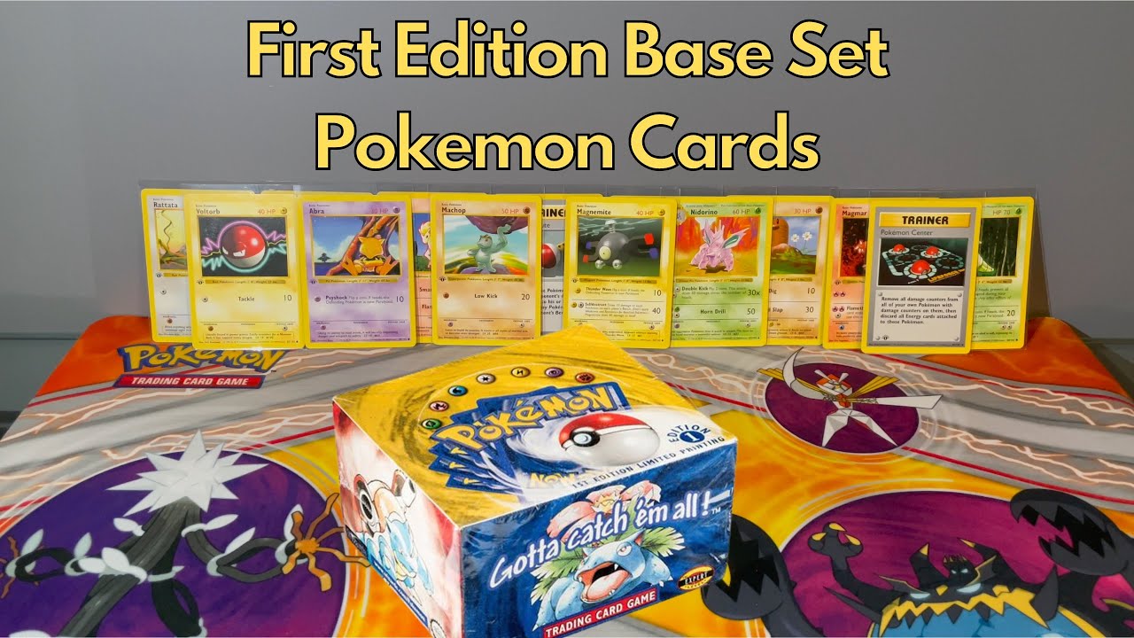 1st Edition Base Set Pokemon Cards! The First Pokemon Cards Ever ...
