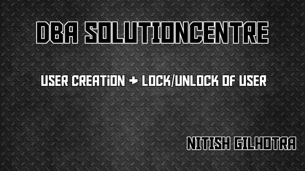 New User Creation & Lock/Unlocking - YouTube