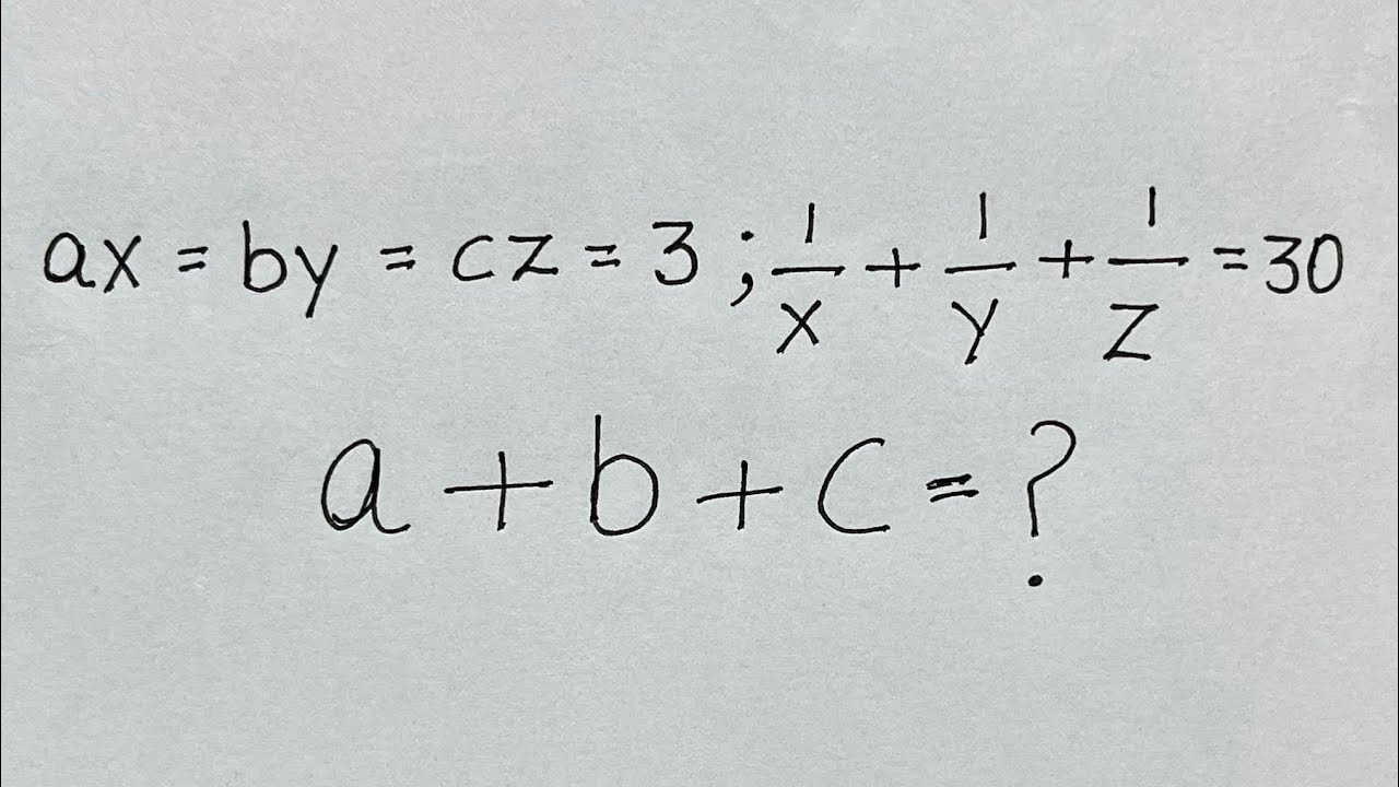 USA Math Olympiad Question | a + b + c = ? - YouTube