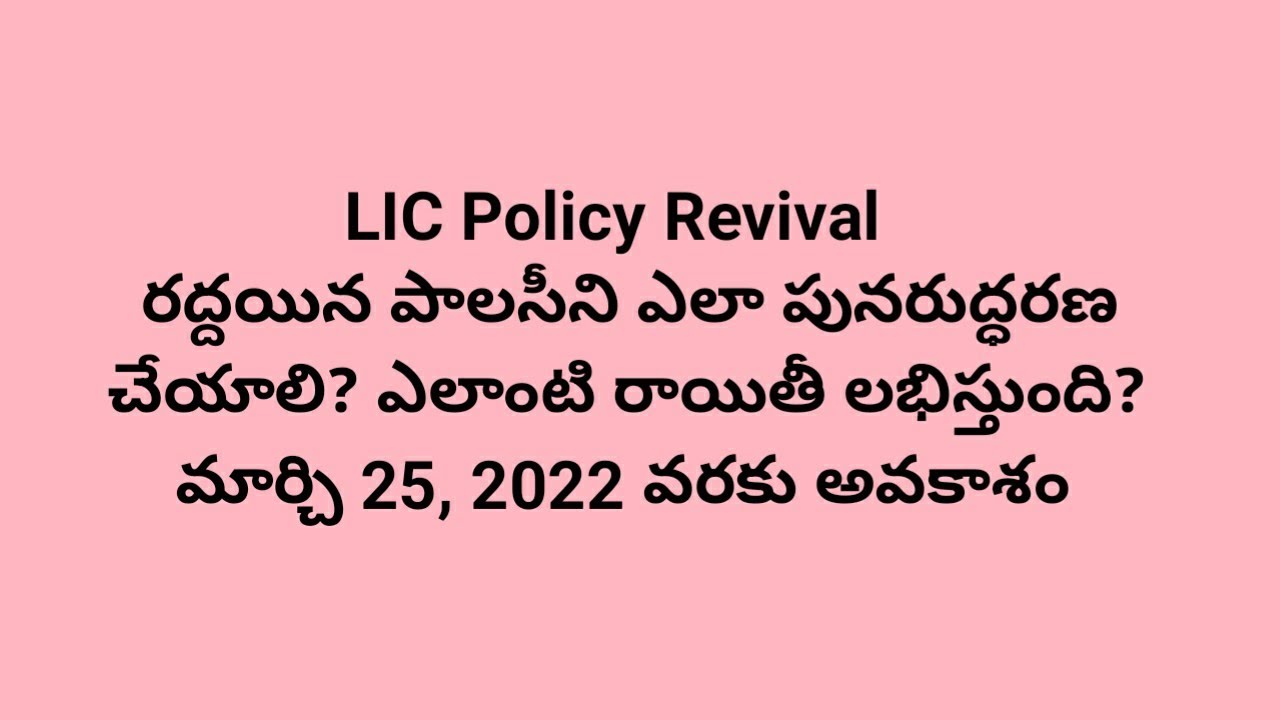 LIC Offers Policyholders Chance To Revive Lapsed Policies Lic Policy lic-offers-policyholders-chance-to-revive-lapsed-policies-lic-policy