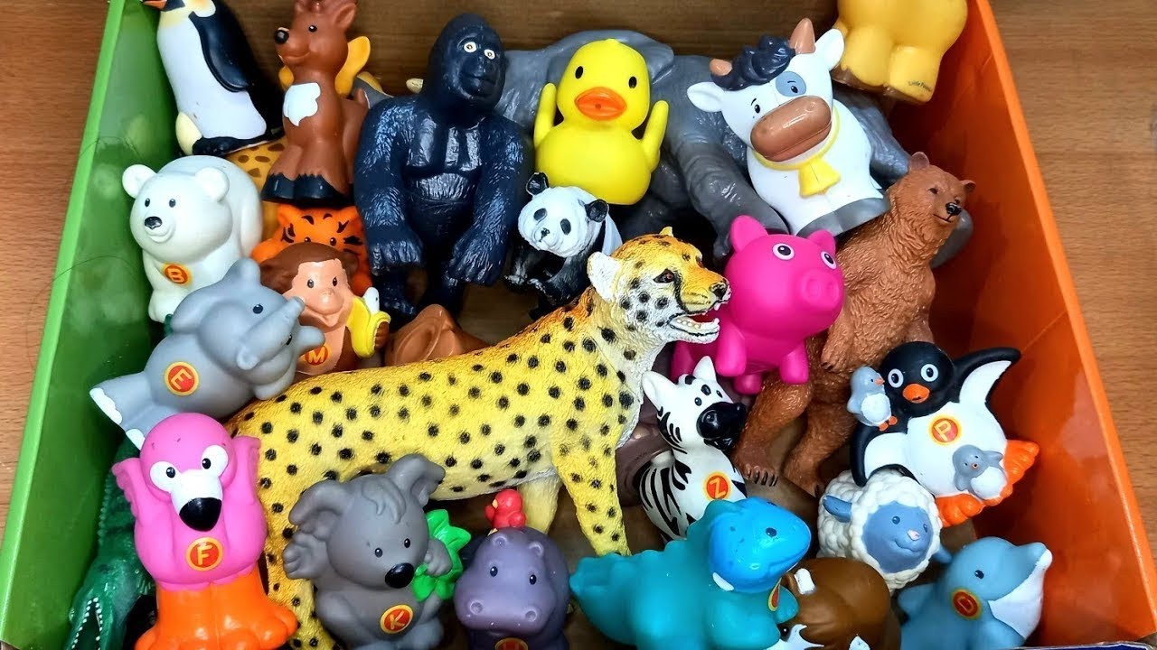 Wild Animals Toys in a Box| Learn Sea animal,Wild animals, Farm Animals ...