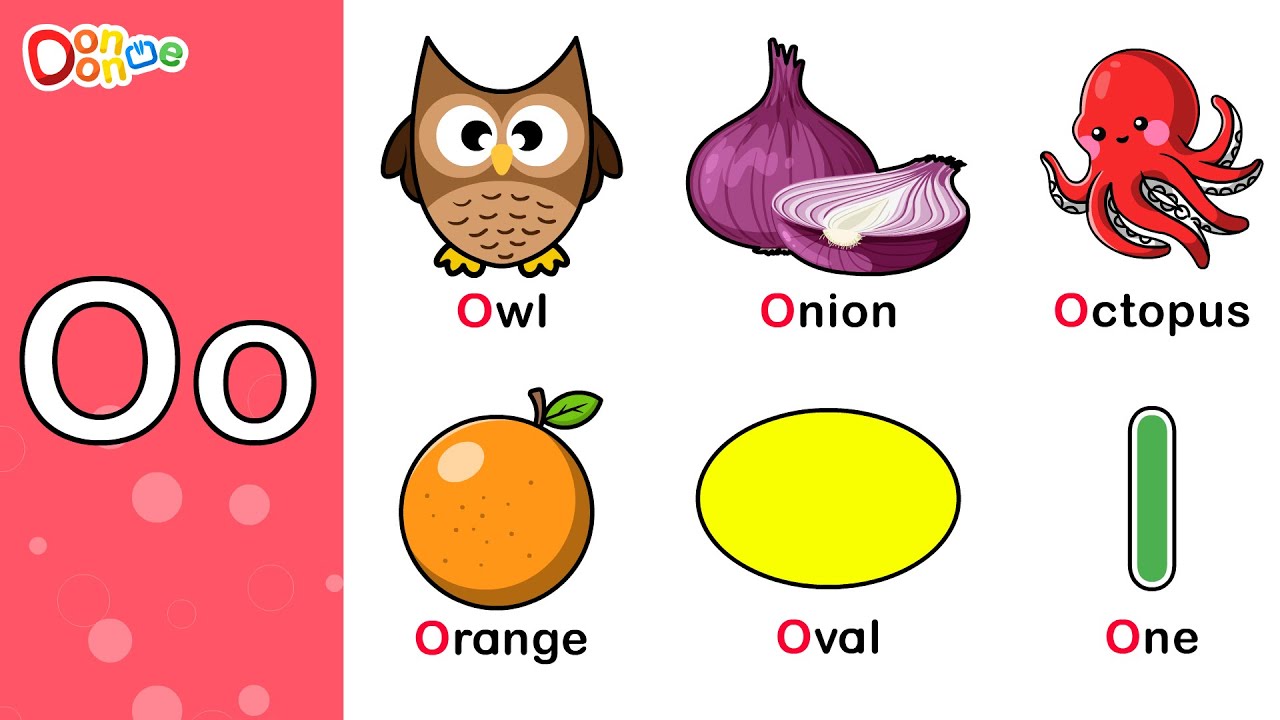 Learn the Basic English Vocabulary for kids - Letter O - DonDonMe Kids ...