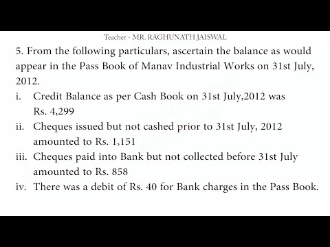 Prepare bank reconciliation statement balance overdraft as per cash ...