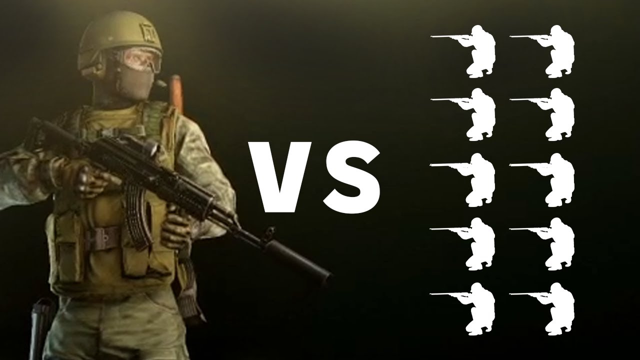 1 vs 10, 혼자 10명을 처치하라! - YouTube