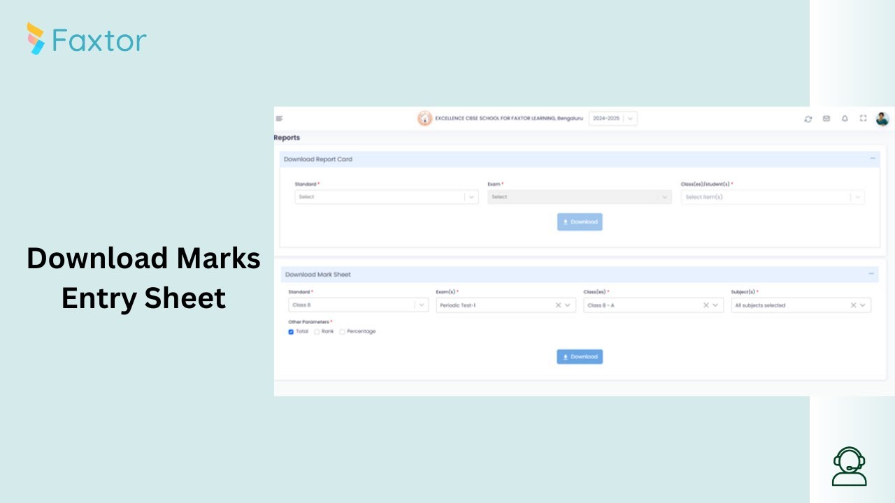 How to Download Marks Entry Sheet in Faxtor School Management Software ...