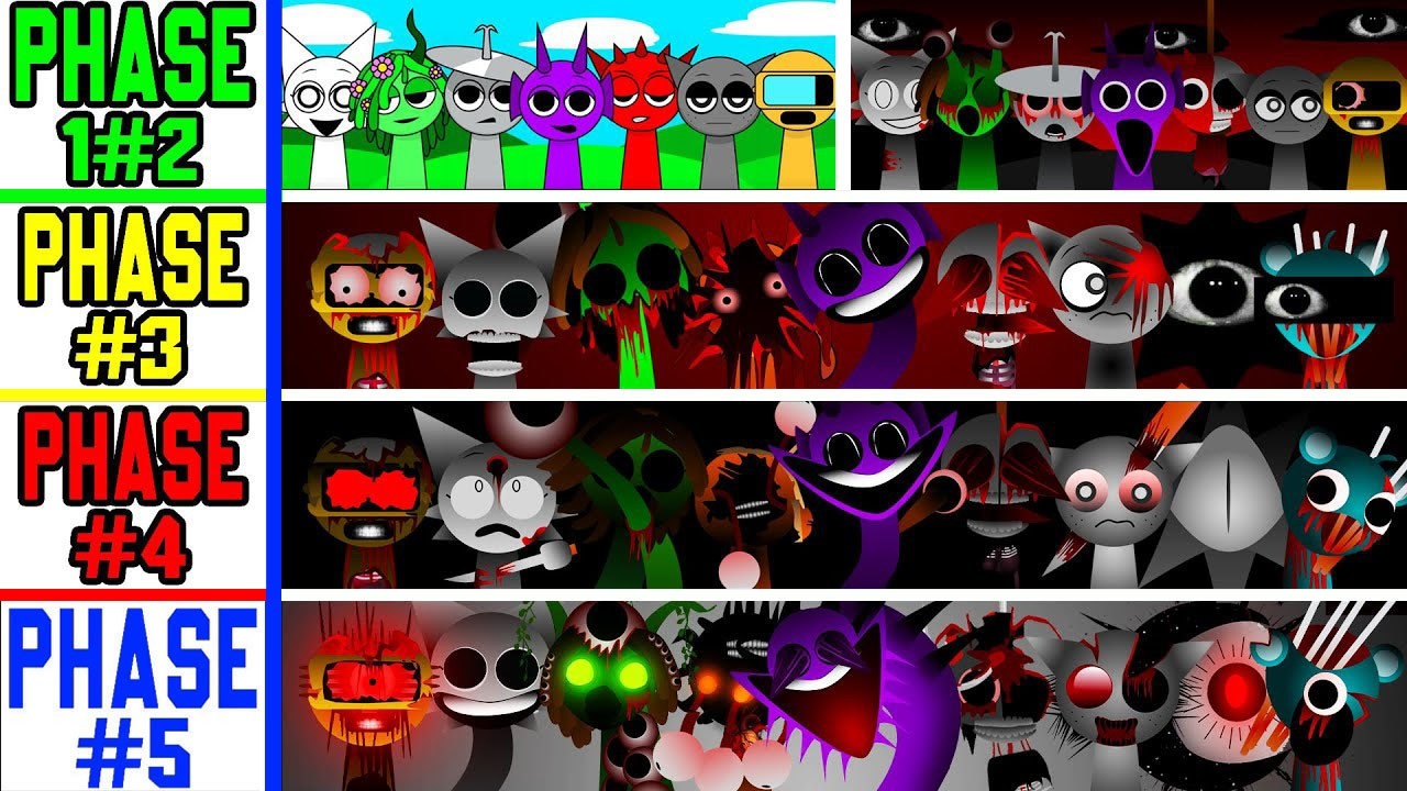 Incredibox Sprunki Mix: Phase 1 VS Phase 2 VS Phase 3 VS Phase 4 VS ...