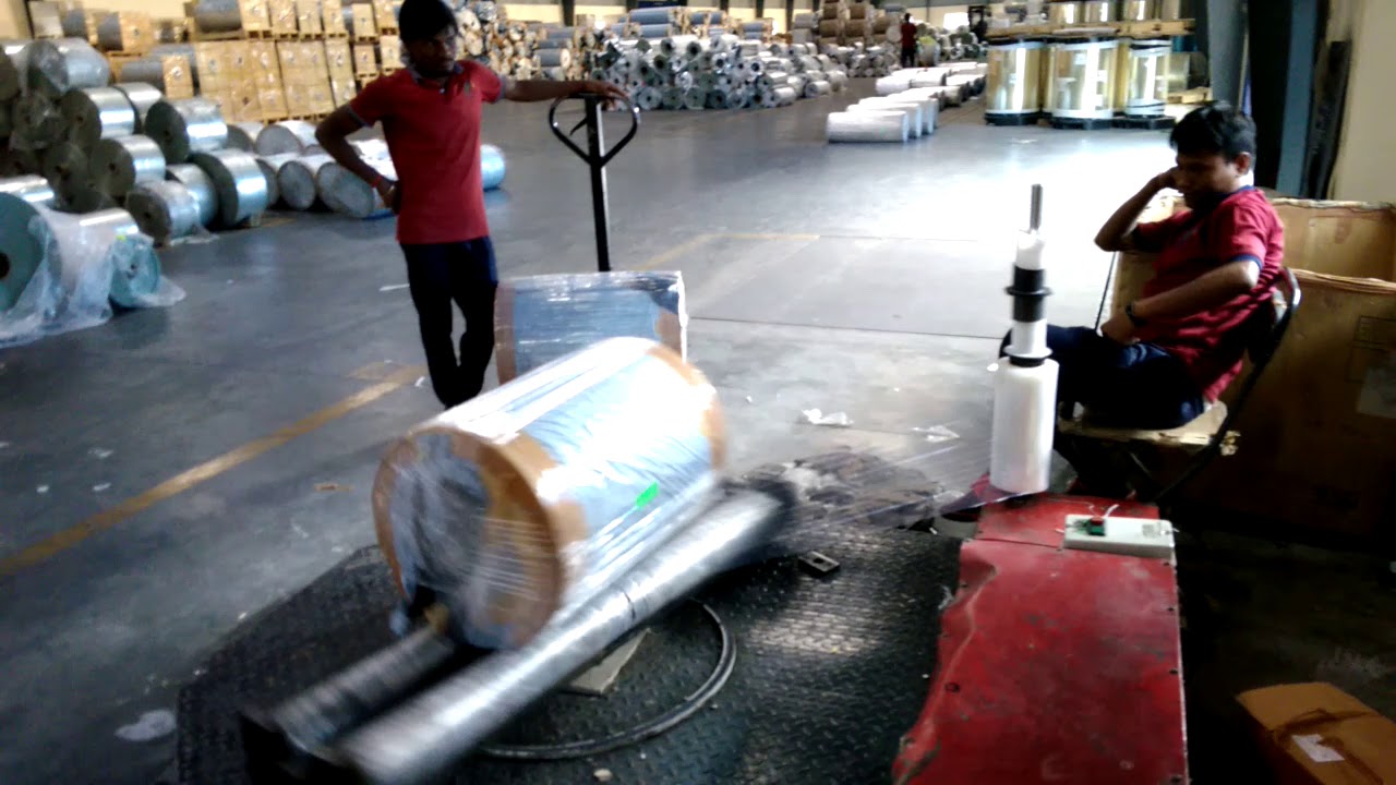 Film polyester roll packing idea - YouTube