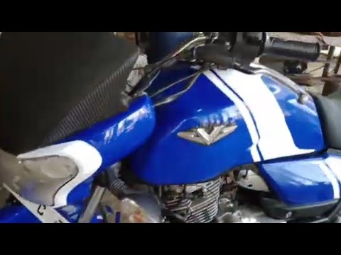 Bajaj 👑vikrant 🤩bike Modify 🥳black to blue & white stickers 🔥🔥🔥 - YouTube