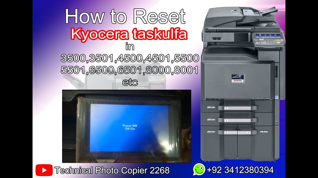 how to reset machine kyocera taskulfa 4501-5501-5500-4500-6500-8000 ...