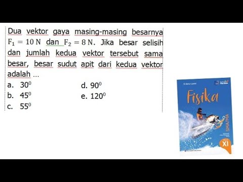 Dua vektor gaya masing-masing besarnya F_1=10 N dan F_2=8 N. Jika besar selisih dan jumlah kedua ...