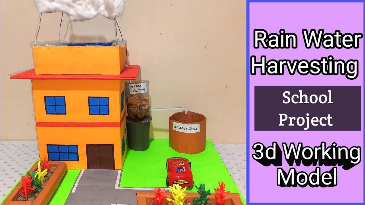 Rain Water Harvesting 3d Model || Rain water harvesting working model ...