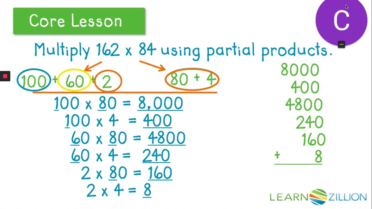 MULTIPLICATION LESSON Partial Products YouTube MULTIPLICATION LESSON Partial Products YouTube