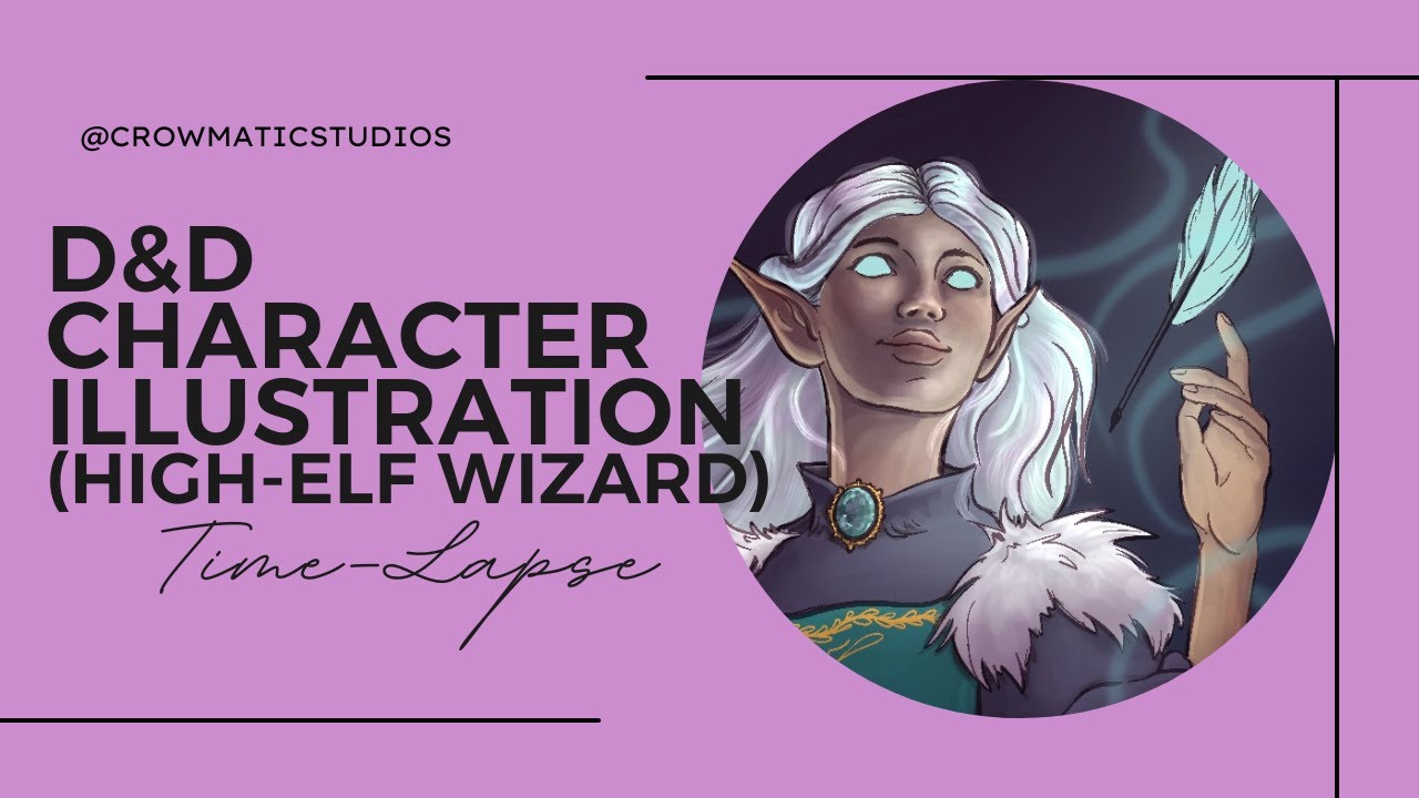 Time-lapse Drawing of My D&D Character Adina in Procreate - YouTube