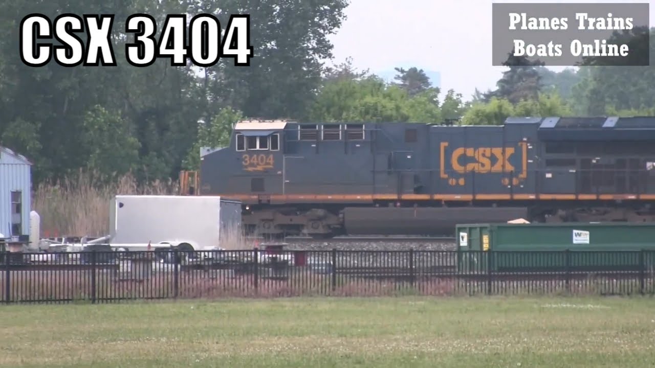 SOLO CSX 3404 Locomotive Train Through Fostoria Iron Triangle Rail Park ...