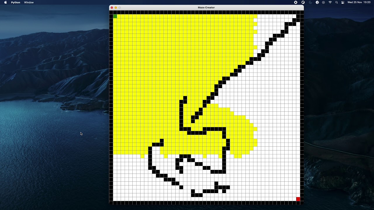 A* pathfinding algorithm (Chebyshev distance) - YouTube