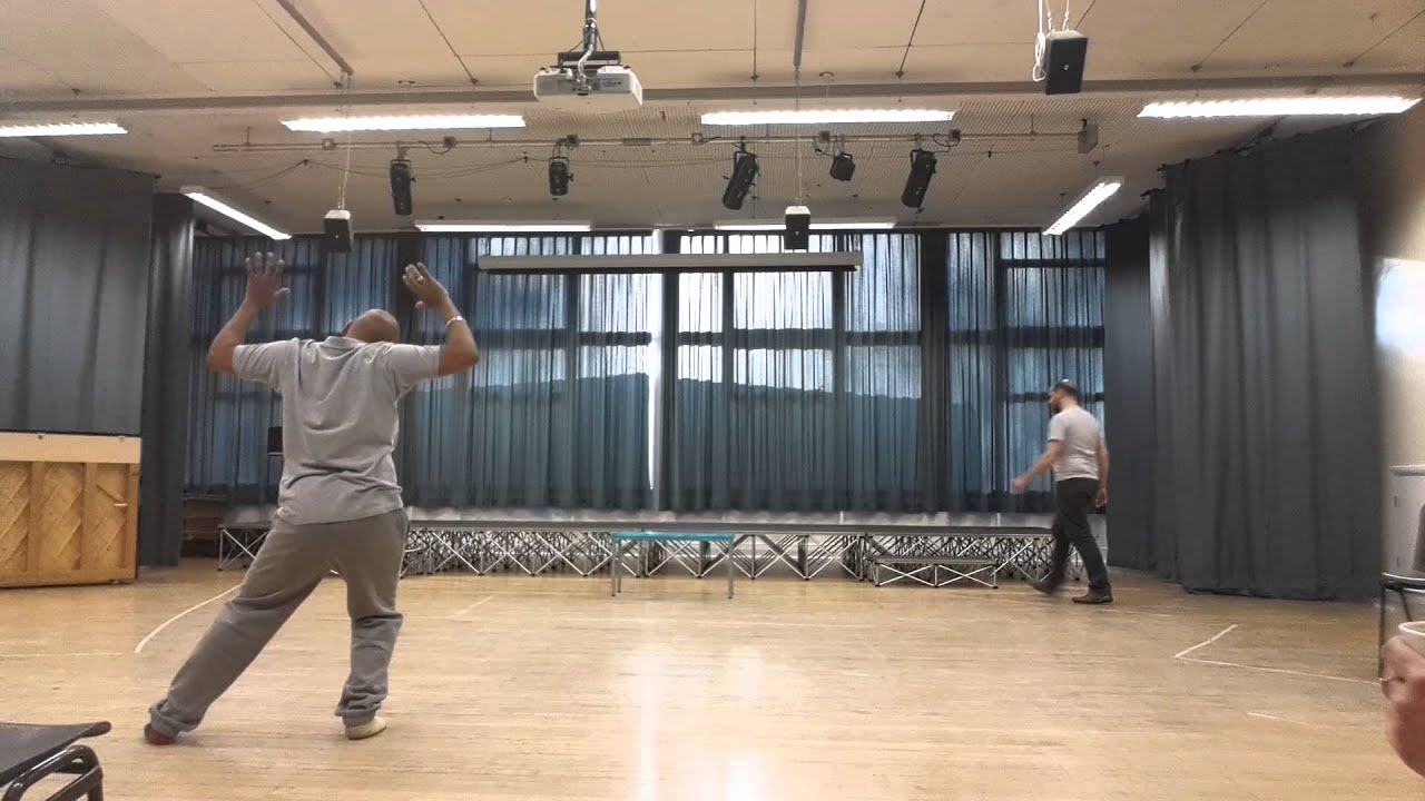 Keith Preddie rehearsing to Mr Bojangals for Fosse show front view ...
