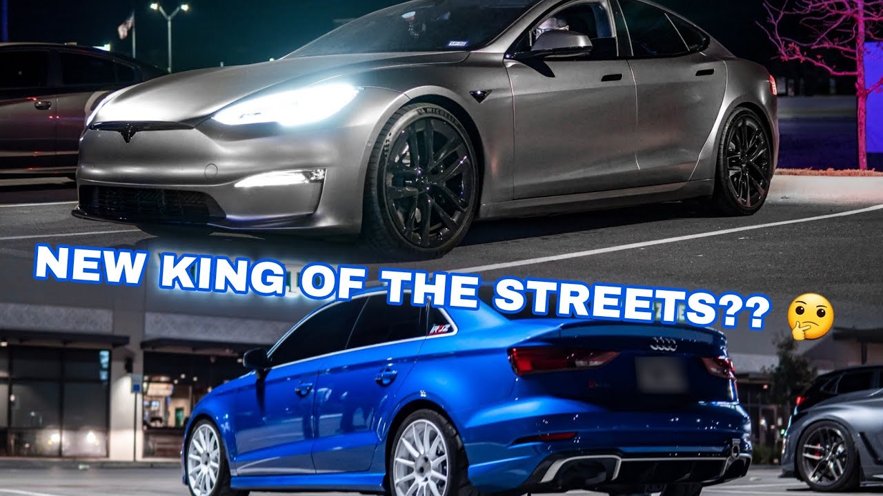 Telsa Plaid hits the streets and takes on Built IROZ RS3| 1000HP Stick ...