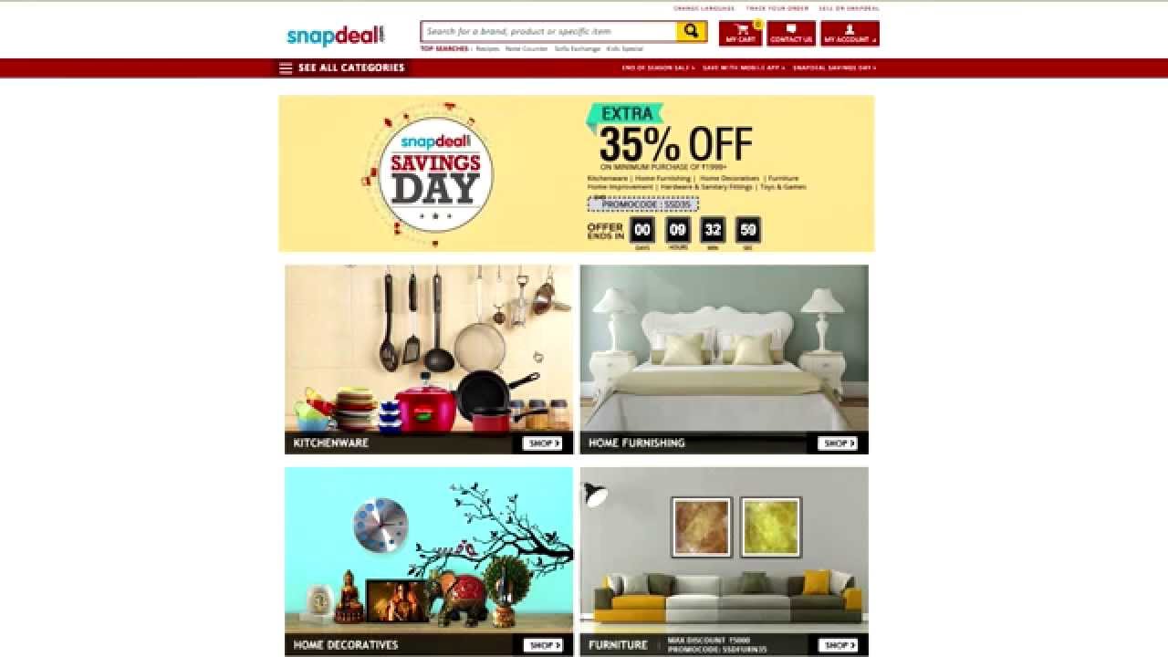How to use Snapdeal Coupons on GrabOn - YouTube