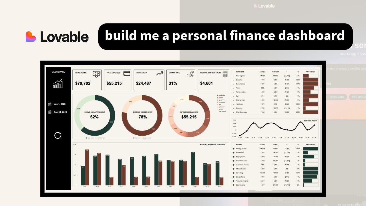 I Used Lovable AI To Design My Personal Finance Dashboard - YouTube