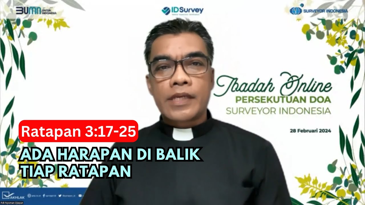 Ada Harapan di Balik Ratapan | RATAPAN 3:17-25 - YouTube