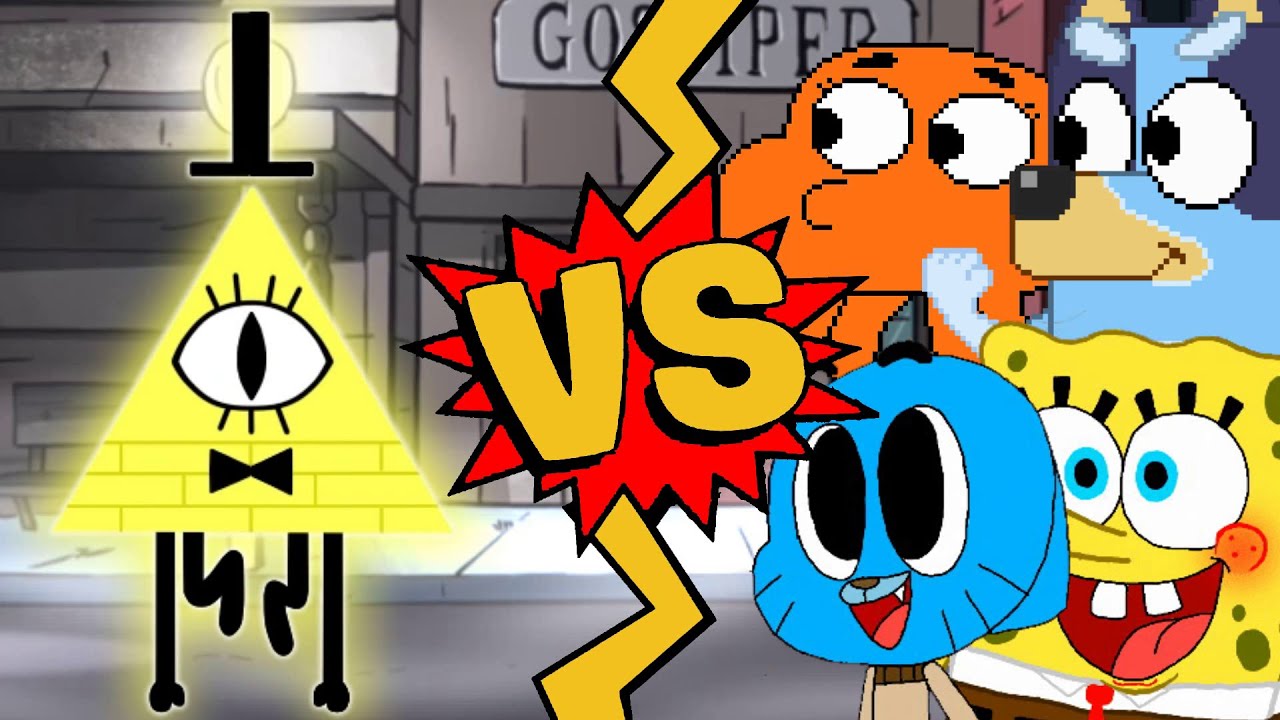 M.U.G.E.N Battles | Bill Cipher vs SpongeBob/Gumball/Bluey/Darwin - YouTube