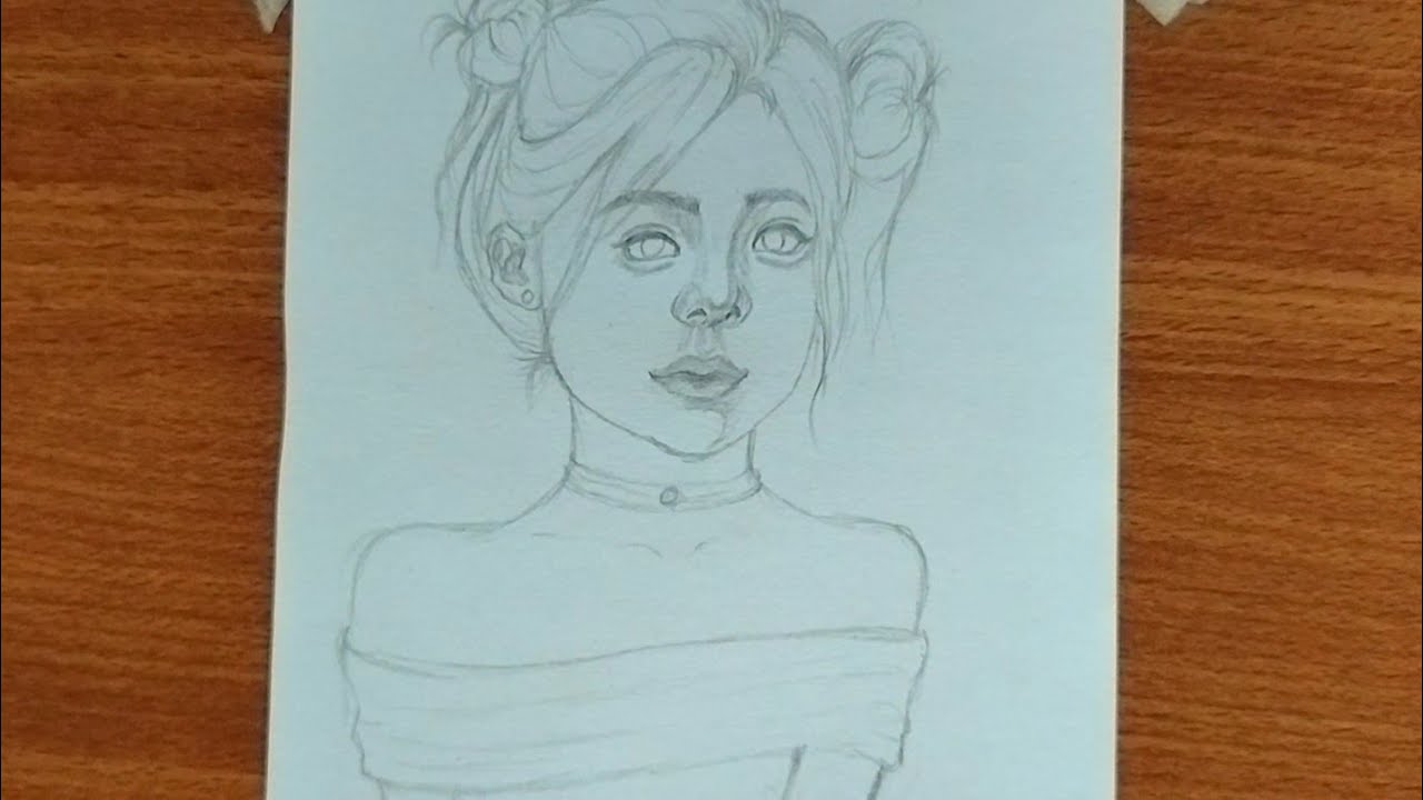 How to draw beautiful girl outline Part -1 step by step | Outline ...