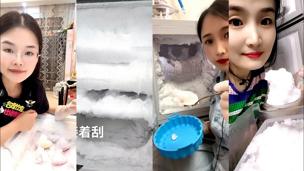 ASMR WHITE ICE EATING / FREEZER FROST EATING - YouTube