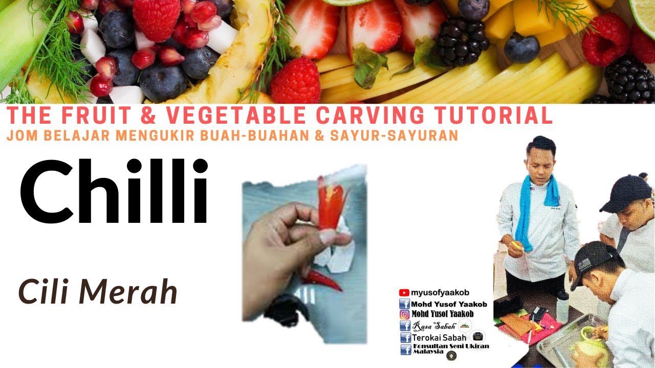 Easy Red Chili Carving | Ukiran Cili Merah yang cantik dan mudah untuk ...