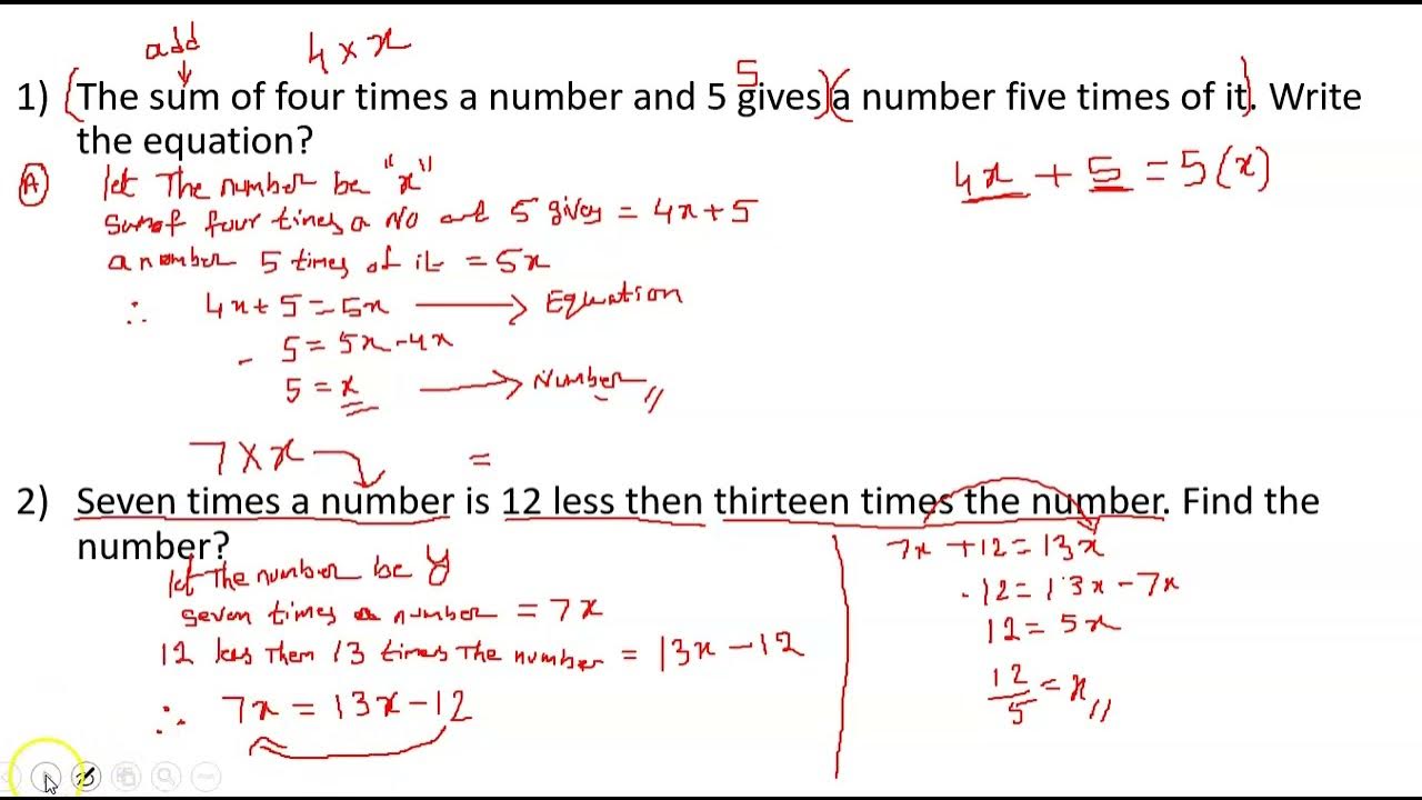 Simple Equations Word Problems _04 - YouTube