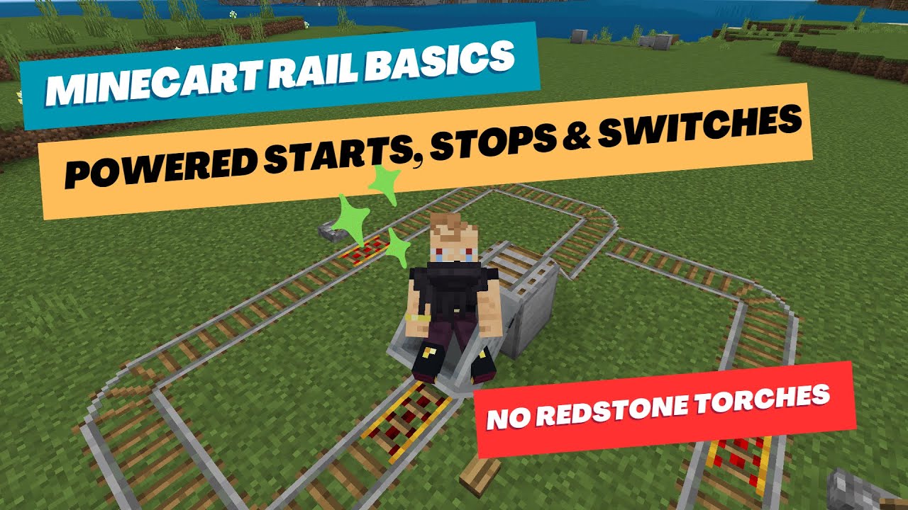 Minecart Basics in Minecraft Bedrock 1.21 | Powered Starts, Stops ...
