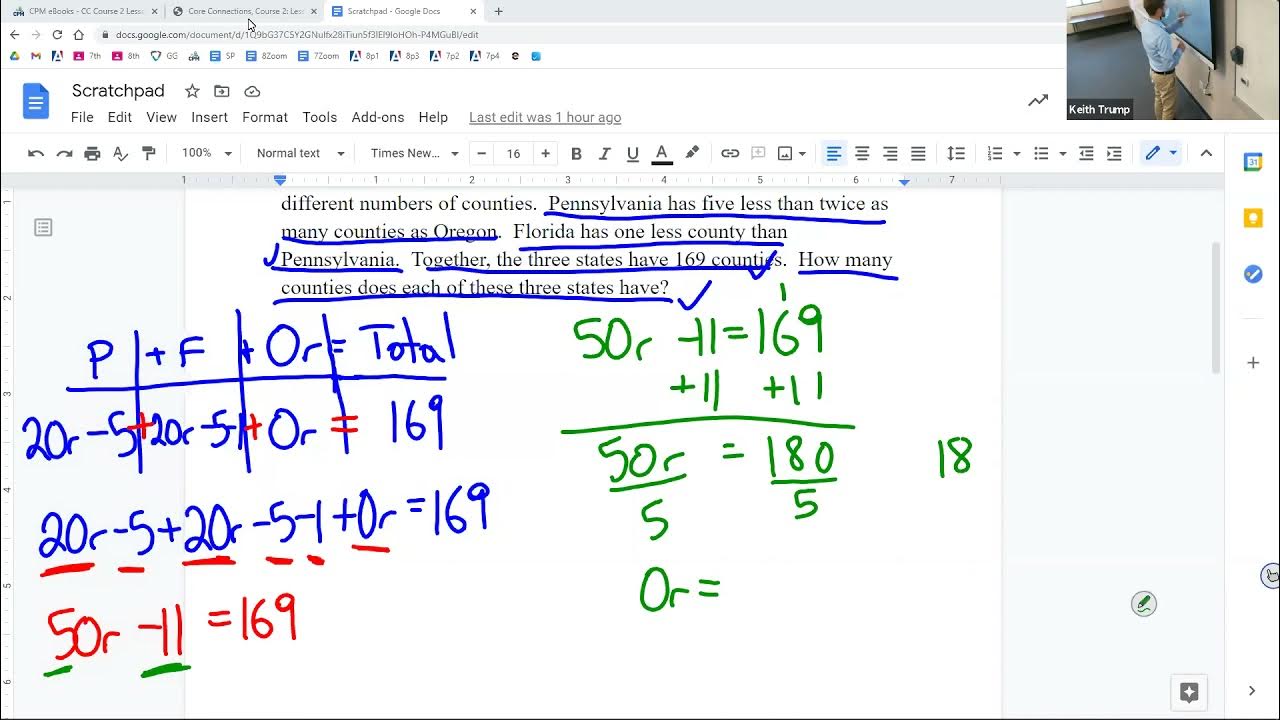 CPM Help Solving for X Word Problems Using 5D Process (Part 2) - YouTube