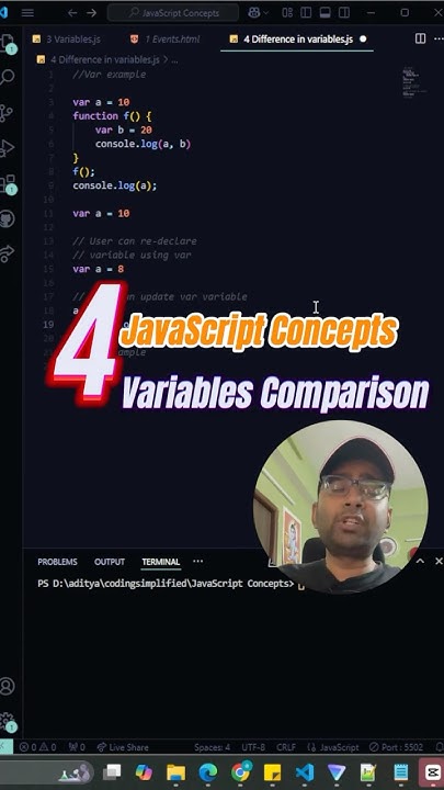 Variables Comparison - JS Concepts #coding #javascript #frontend #webdevelopment #concept # ...