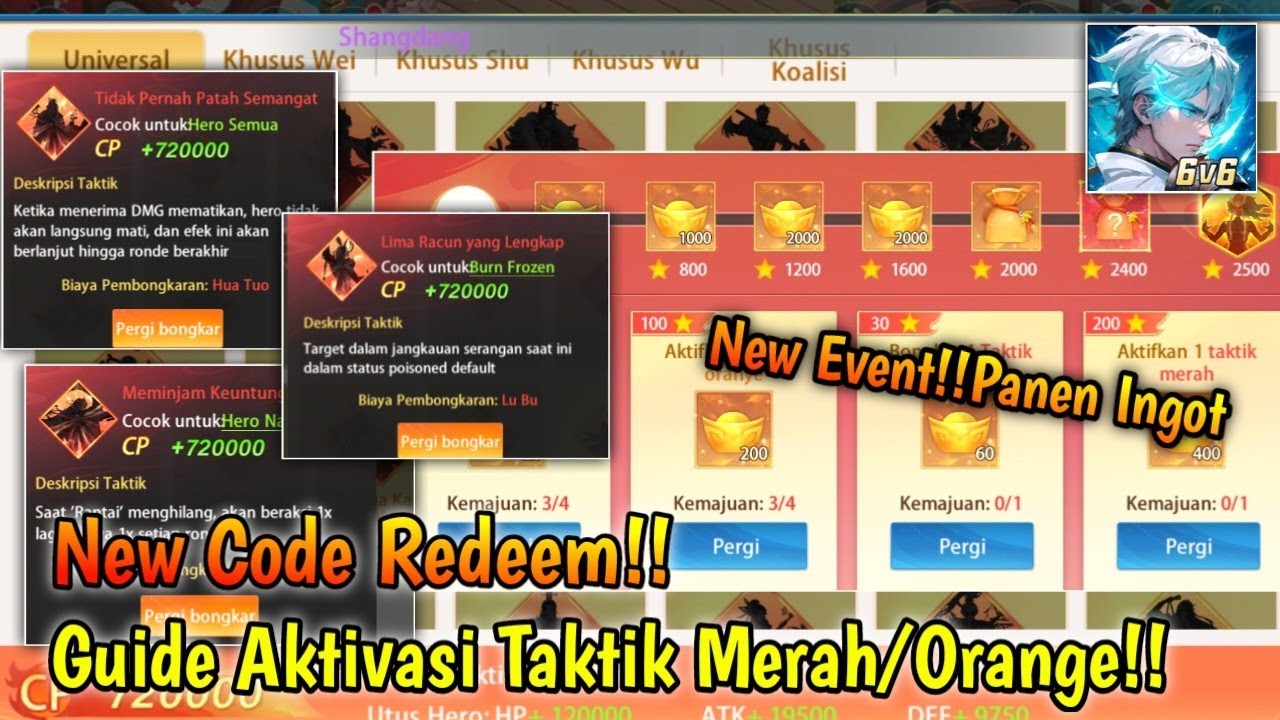 Tips/Guide Aktivasi TAKTIK Merah/Orange | New Code Active - Mythic ...