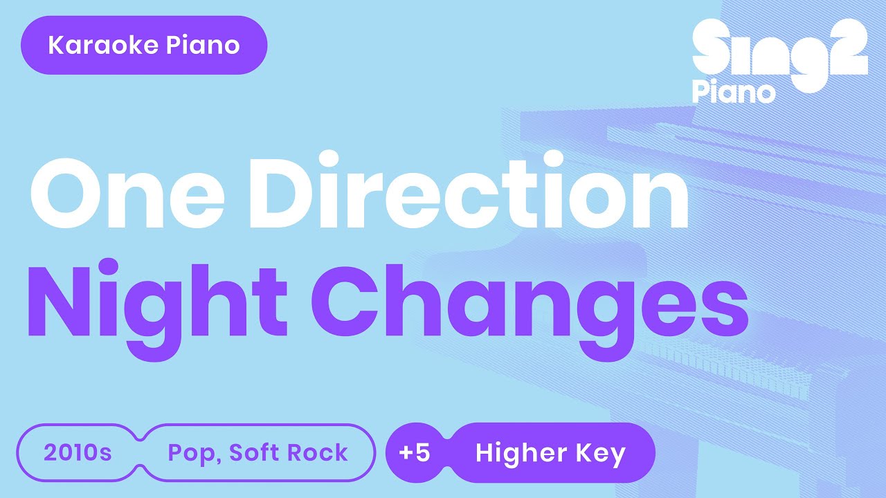 One Direction - Night Changes (Karaoke Piano) Higher Key - YouTube
