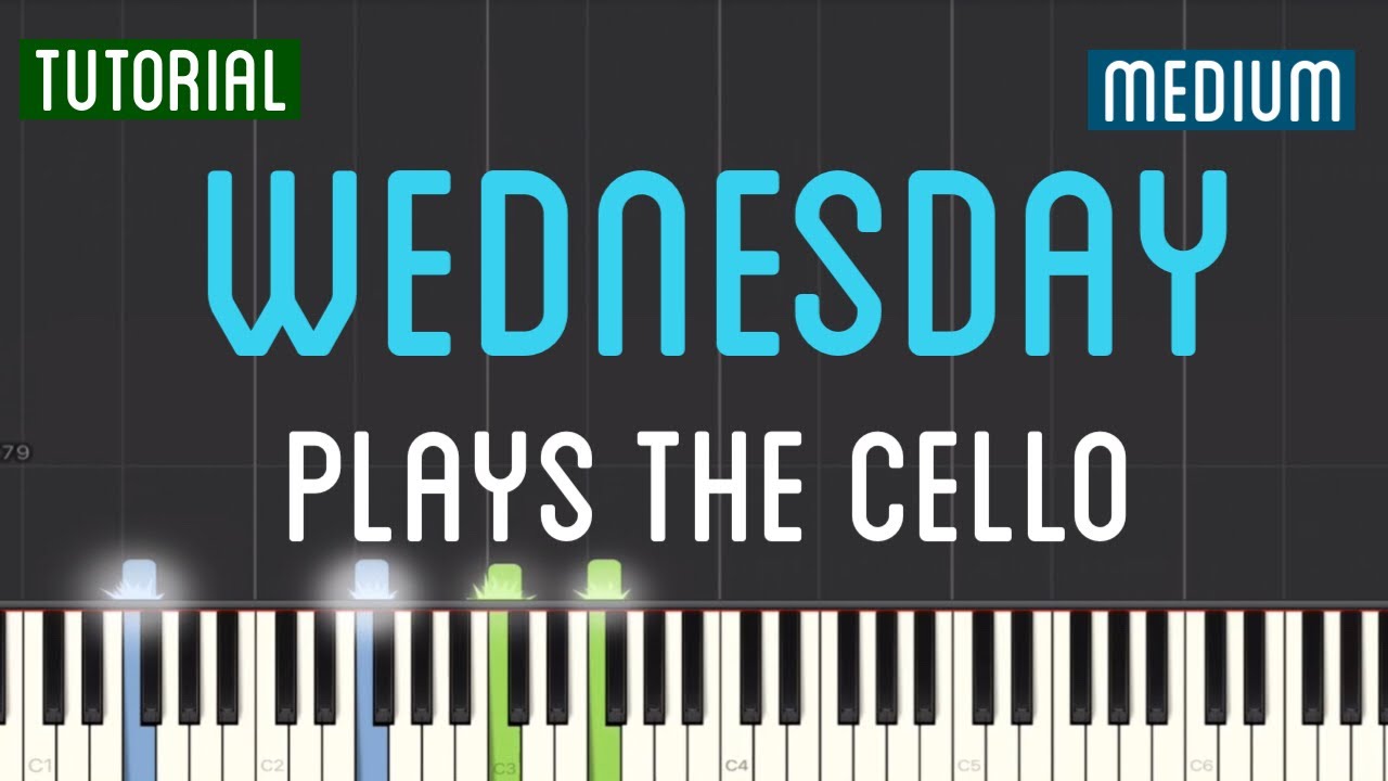 Wednesday Plays The Cello - Piano Tutorial | Medium - YouTube