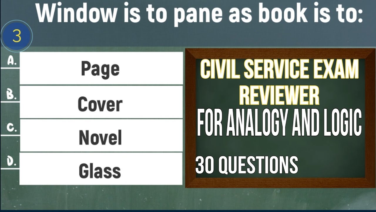 CIVIL SERVICE EXAM REVIEWER FOR ANALOGY AND LOGIC (CSE REVIEWER 2023 ...