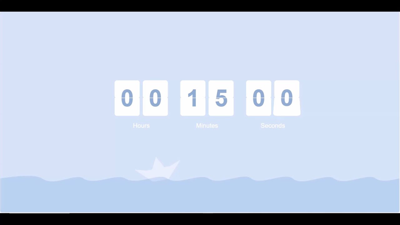 15 Minutes Countdown Flip Clock Timer/Blue White Minimalistic - YouTube