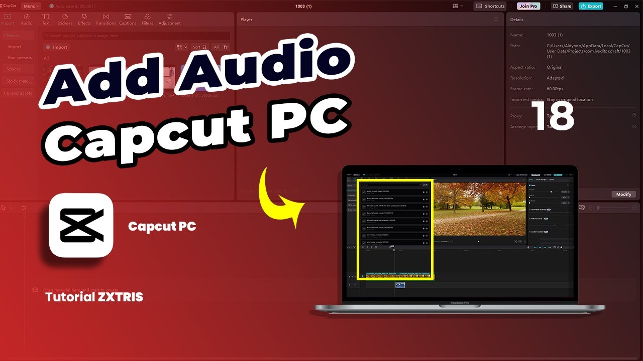 Cara menambahkan audio di capcut pc - YouTube