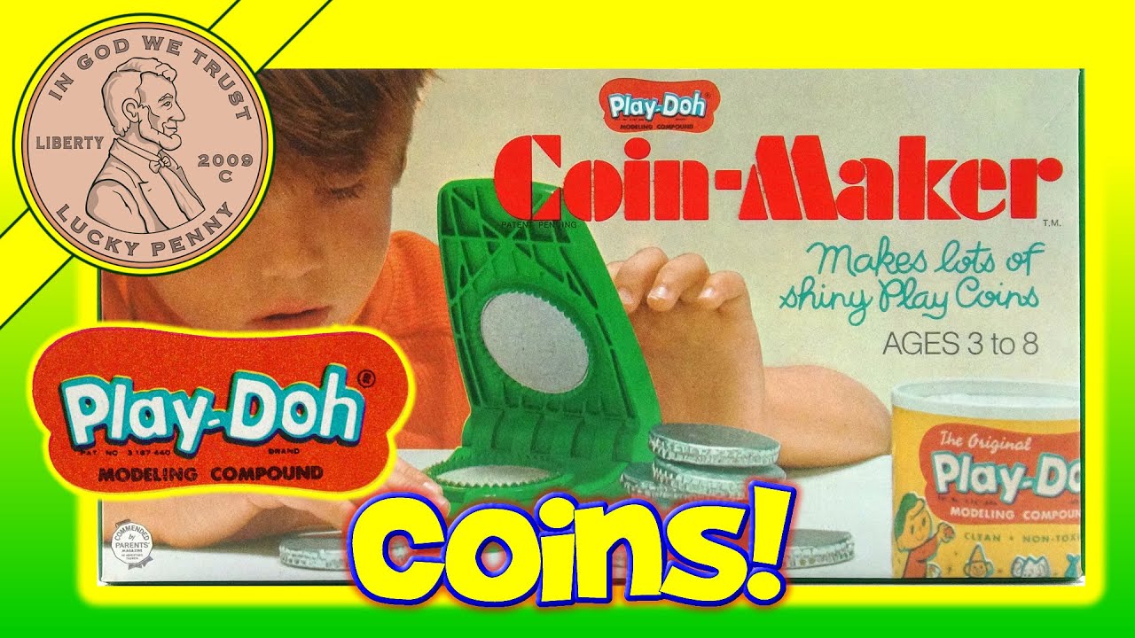 Play-Doh Coin Maker Complete 1968 Vintage Set #201! Make Lucky Coins ...
