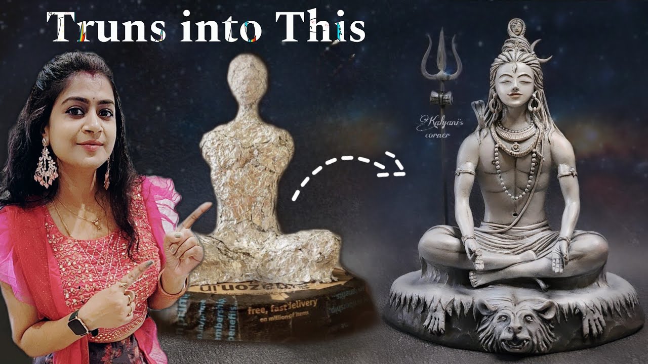 Make ur own Clay Shiva with simple steps 🔱 Shiva clay art | Best out of ...