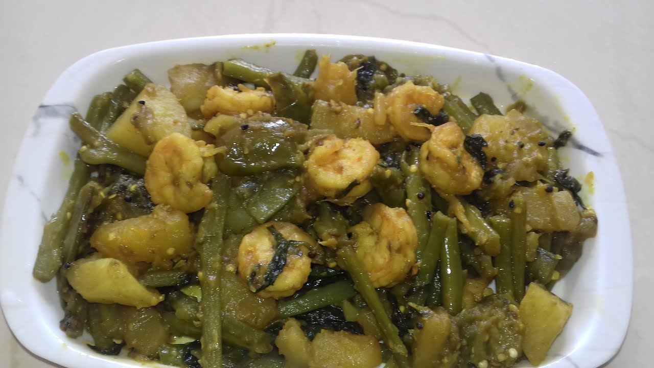 Pui Shaak Chingri Recipe || Shirimp Spinach || Prawn Spinach || Pui ...